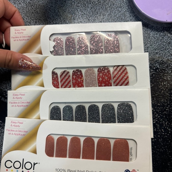 Color Street | Other | Color Street Red And Silver Nail Wraps For A ...